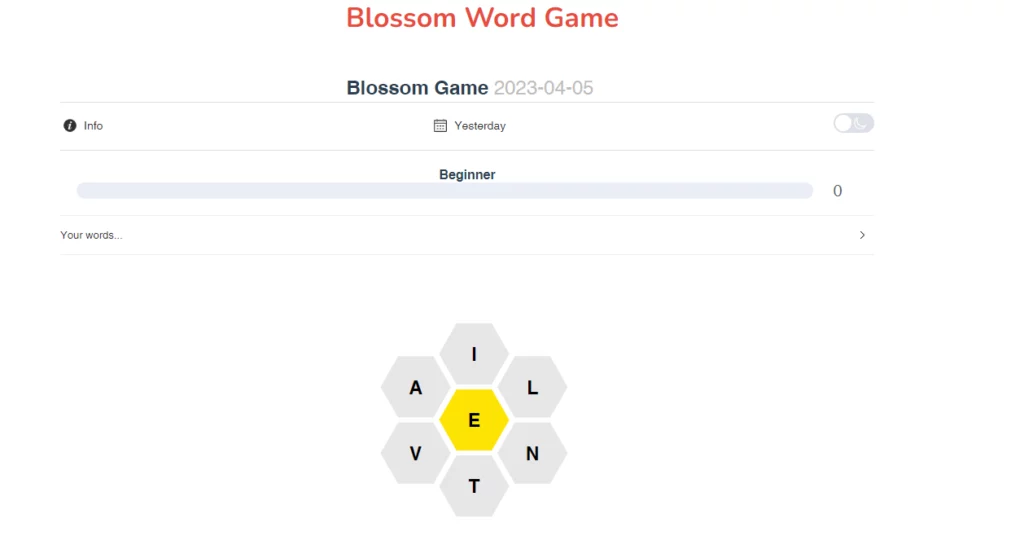 Blossom Game Blossom Word Games
